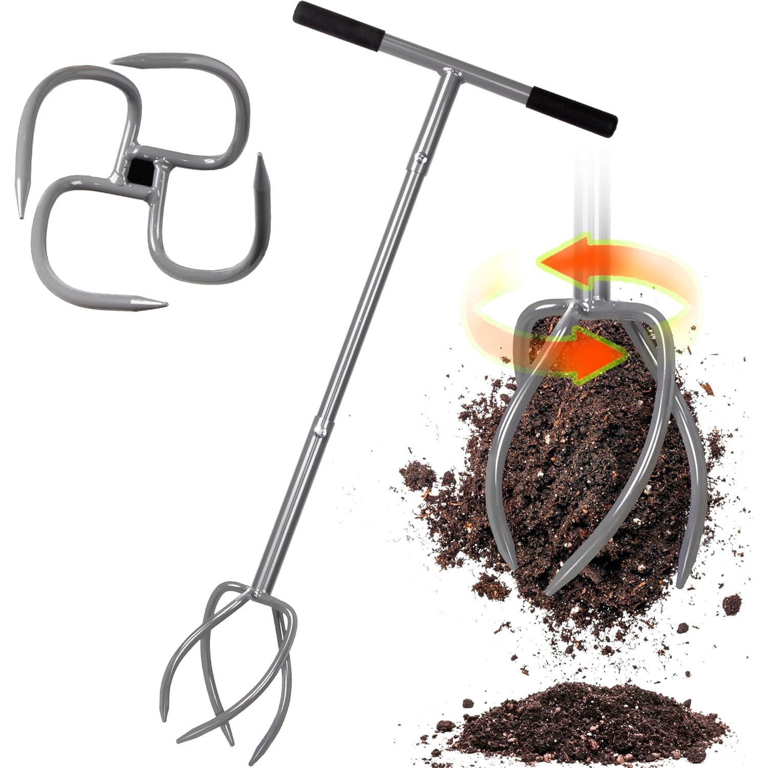 Upgrade Twist Tiller Manual Hand Tiller Garden Claw Cultivator with a ...