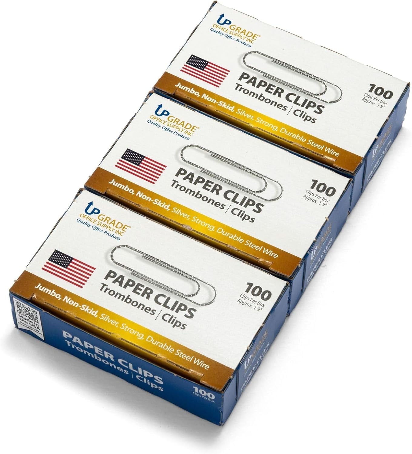 Upgrade UPG26103 Jumbo Paper Clips, Non-Skid, Silver, 300 Count (3 ...