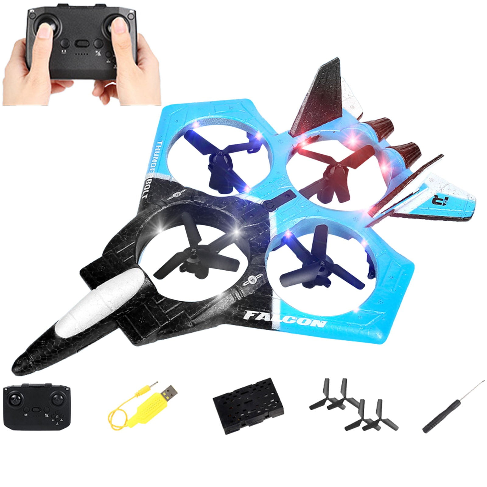 Upgrade V17 Remote Plane 2.4 Foam RC Airplanes Sensing Stunt Roll Cool ...