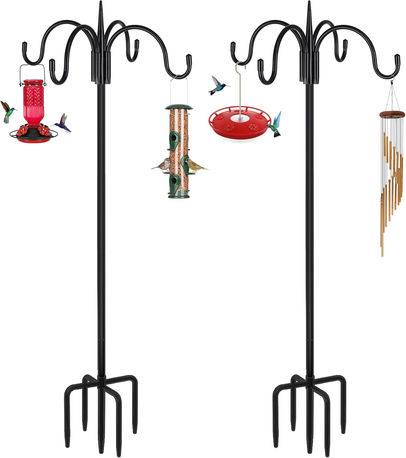 [Upgrade Version 92 Inch Four Shepherd Hooks for Outdoor,Bird Feeder ...