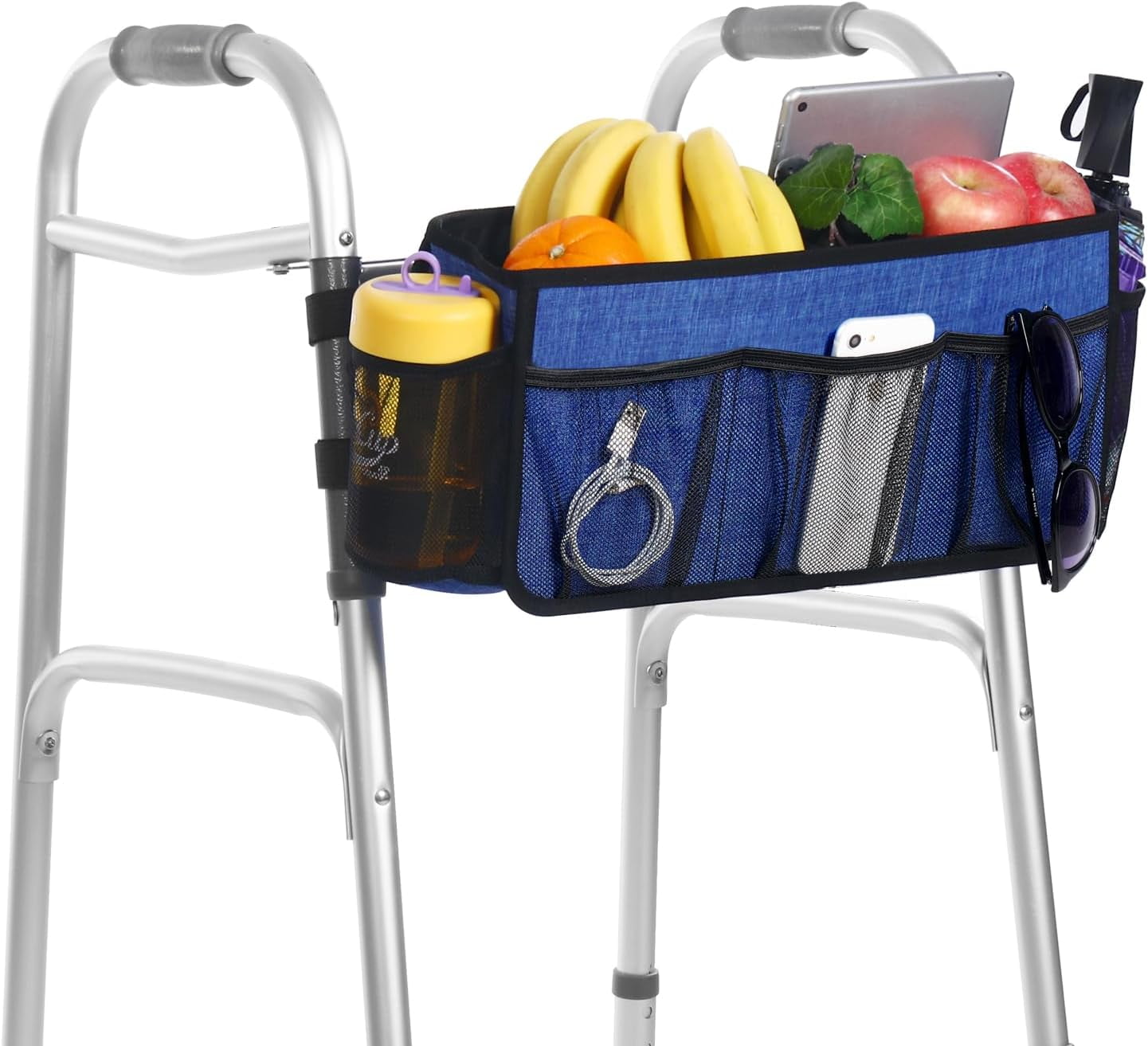 Upgrade Walker Basket with Cup Holder, Foldable Walker Storage Bag for ...