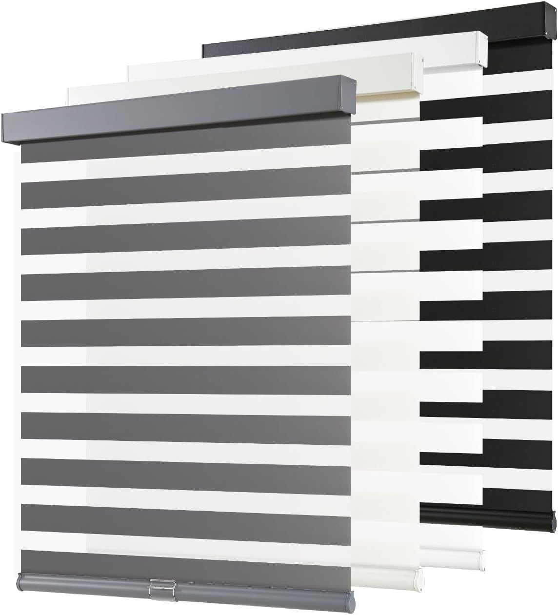 AOSKY Cordless Zebra Blinds – Modern & Safe Dual-Layer Shades, Perfect for Home or Office to ...