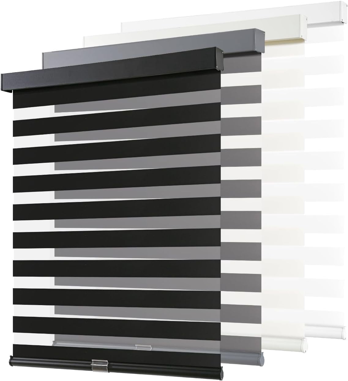 AOSKY Cordless Zebra Blinds – Modern & Safe Dual-Layer Shades, Perfect ...