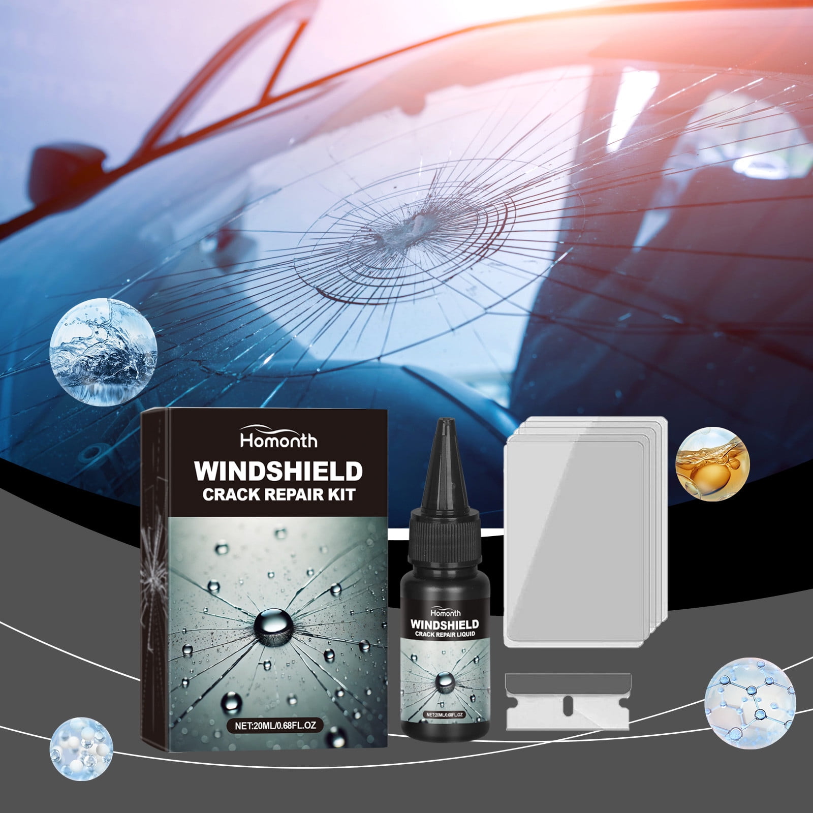 Upgrade Windshield Crack Repair Kit, New Windshield Crack Repair Fluid ...