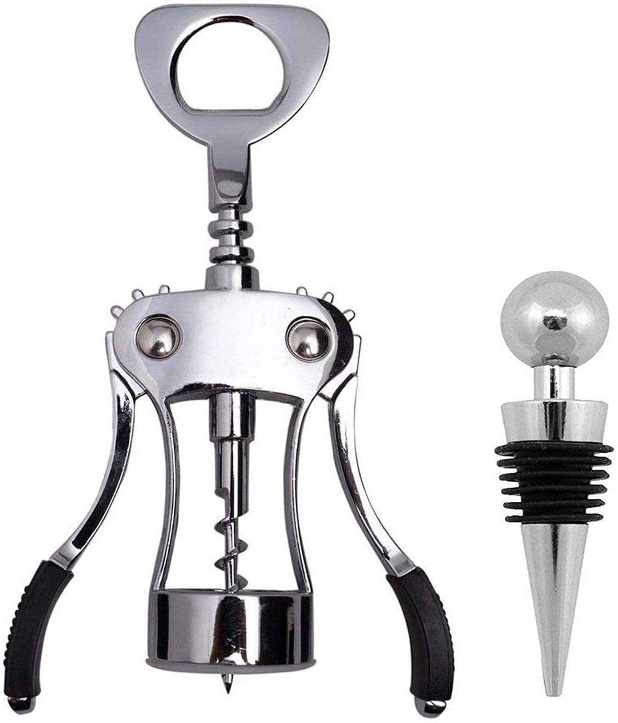 Upgrade Wing Corkscrew Wine & Beer Opener with Wine Stopper ...
