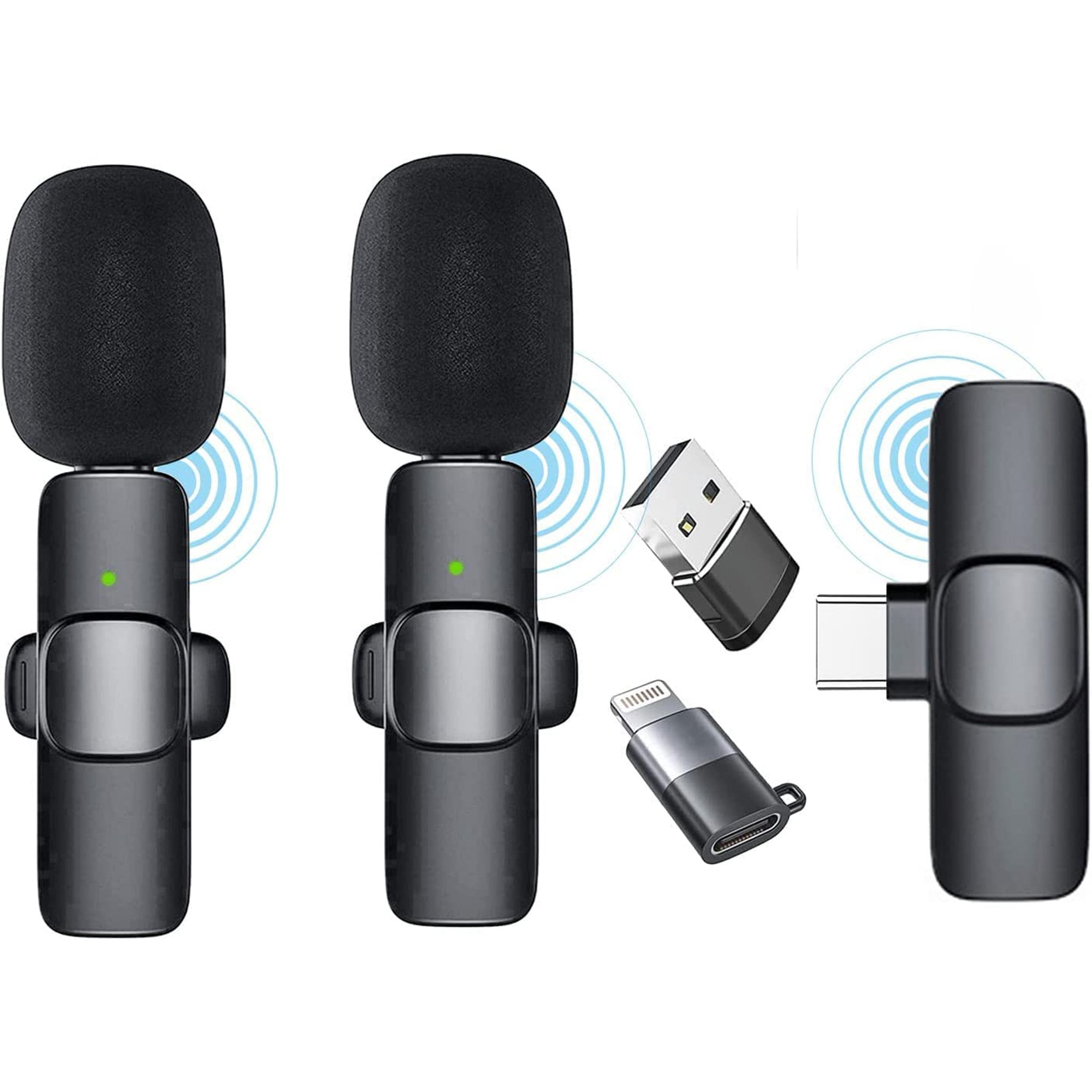 Dual Wireless Lavalier Microphone with Auto-Sync, Noise Reduction for ...