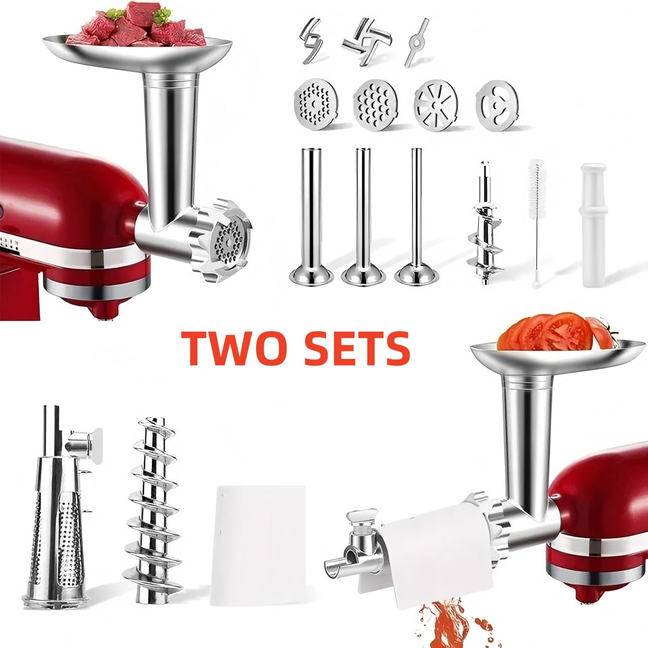 JahyShow 17-Piece Stainless Steel Meat Grinder Attachment for ...