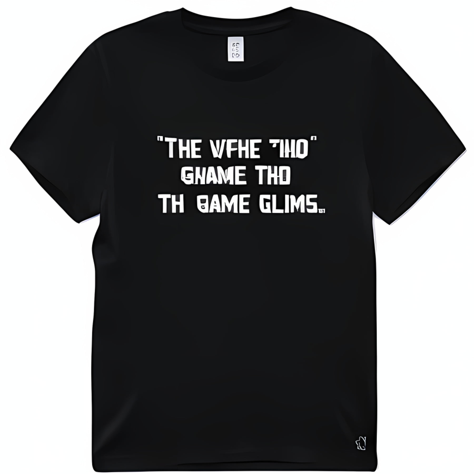 Upgrade Your Street Style with THE game glims Black T-Shirt Vector Art Design Minimalistic ...