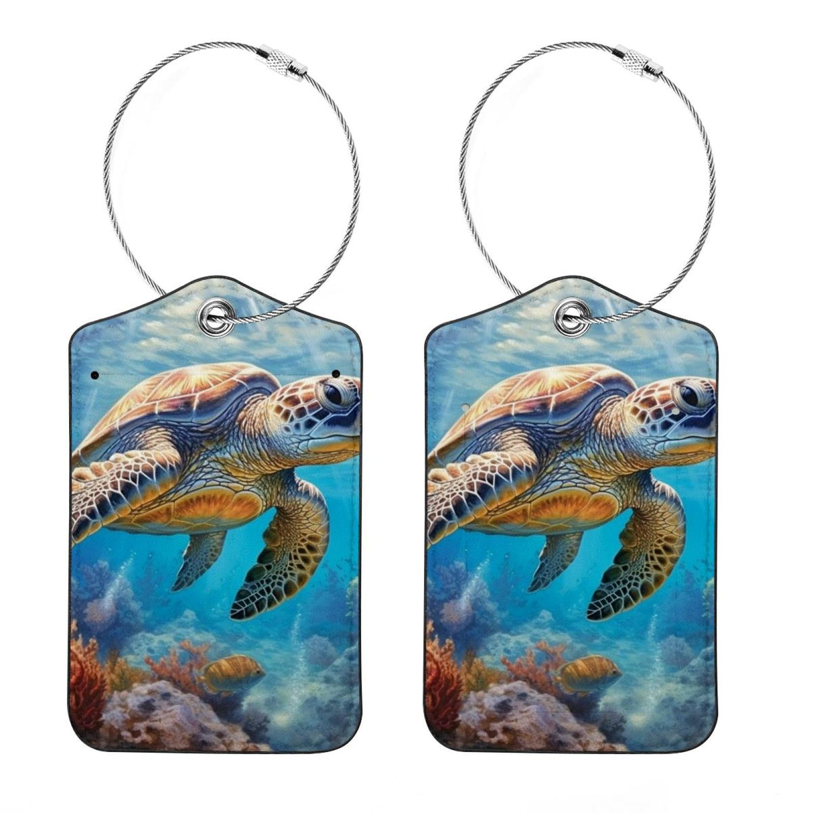 Upgrade Your Suitcase with Metal Loop Lock Baggage Tags, Sea Turtle ...