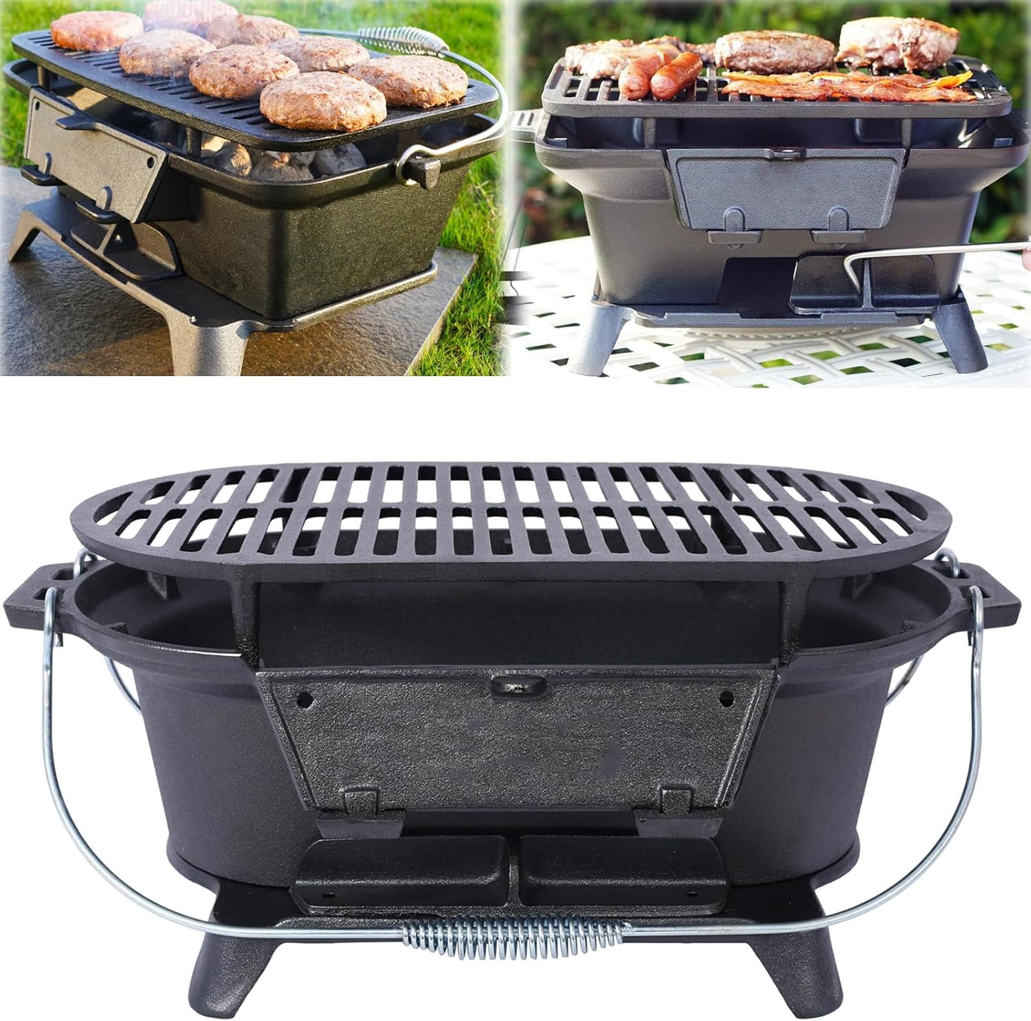 Upgrade portable cast grill, hibachi grill outdoor, Cast Iron Hibachi ...