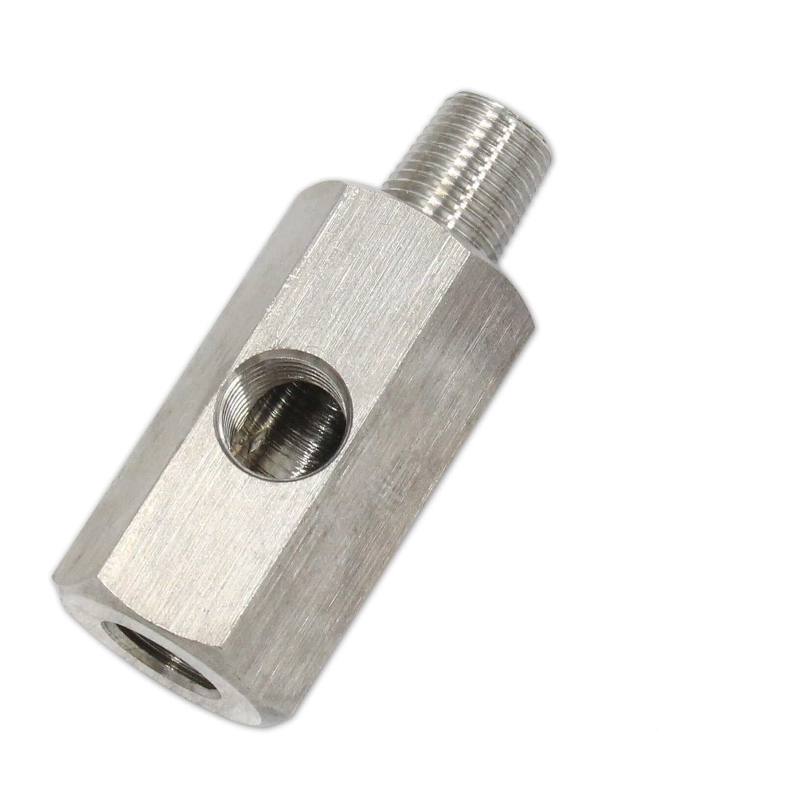 Upgraded 1/8" Oil Pressure Sensor Tee to NPT Adapter Turbo Supply Feed ...