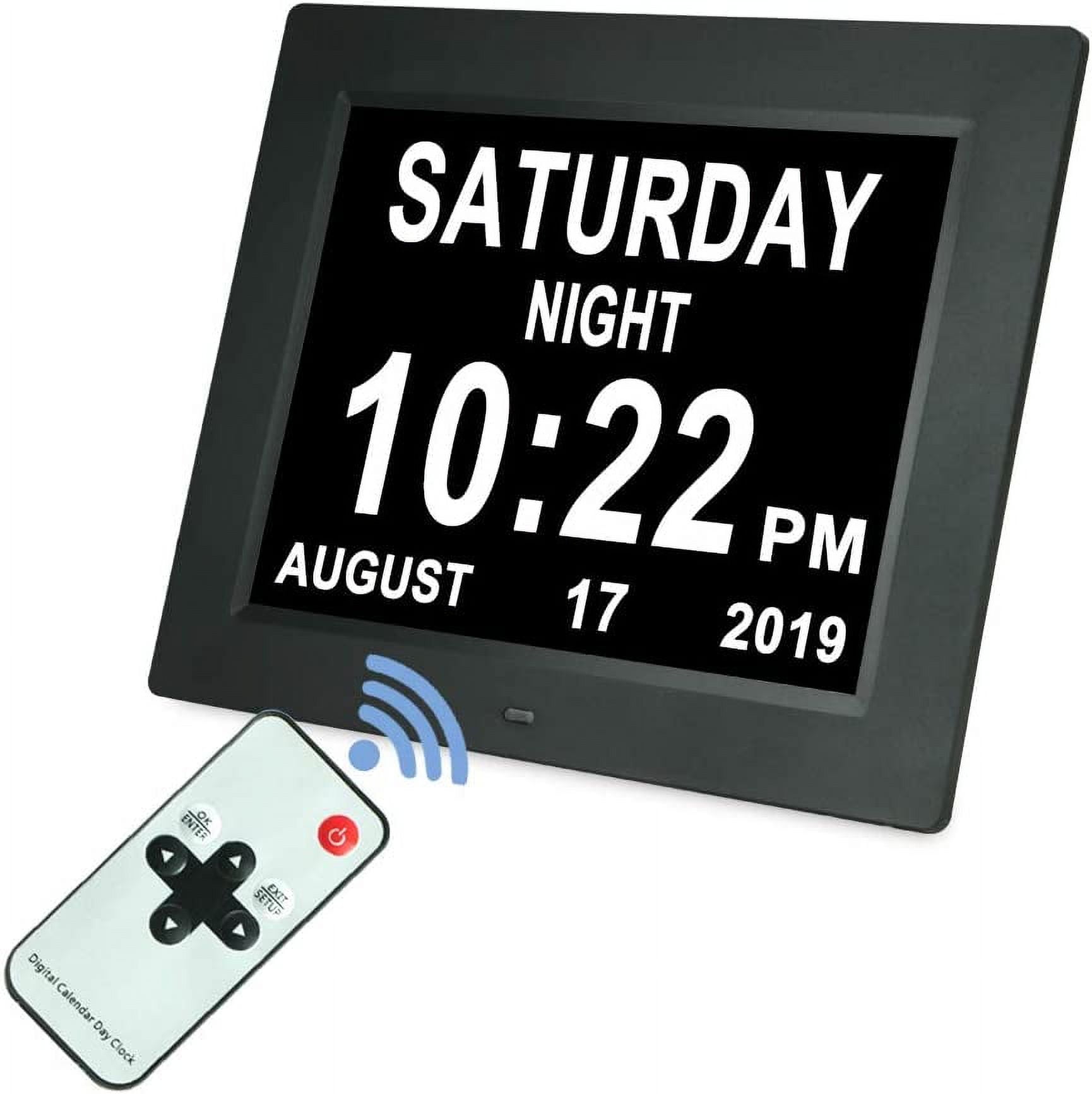[Upgraded 10 Inch] Digital Day Calendar Clock Auto-Diming & 8 Alarms ...