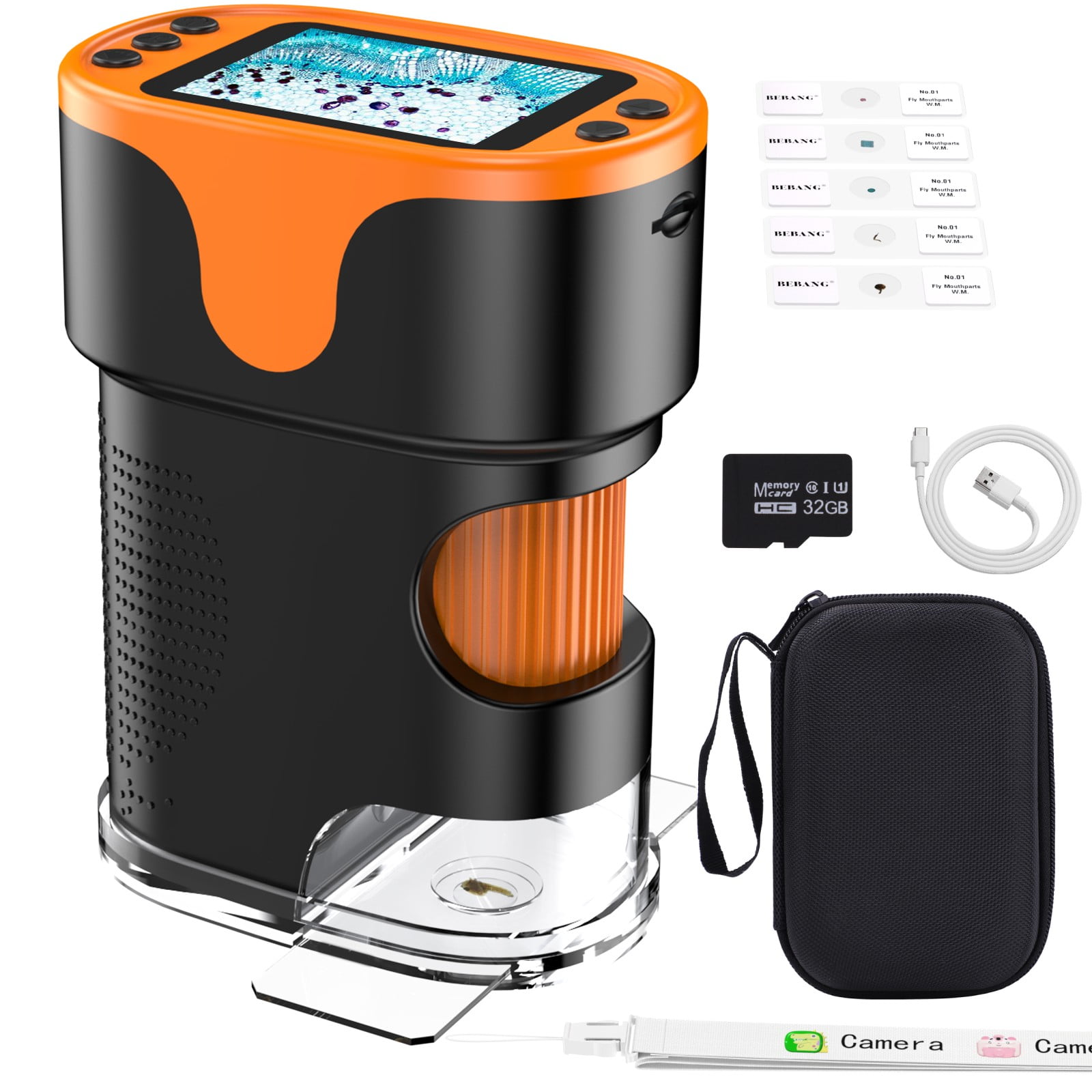 Upgraded 1000x Microscope for Kids, Digital Microscope for Phone PC ...