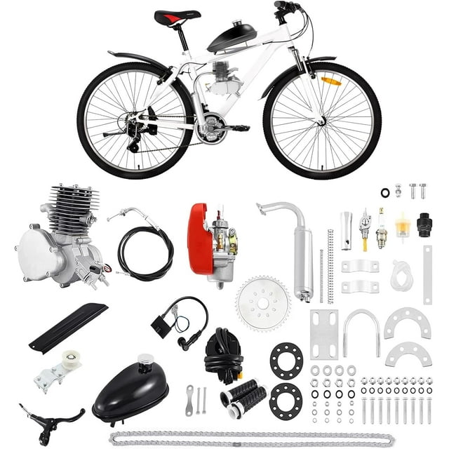 Upgraded 100cc Bicycle Engine Kit 2 Stroke Motorized Bike Engine Kit Gas Motorized Bicycle ...