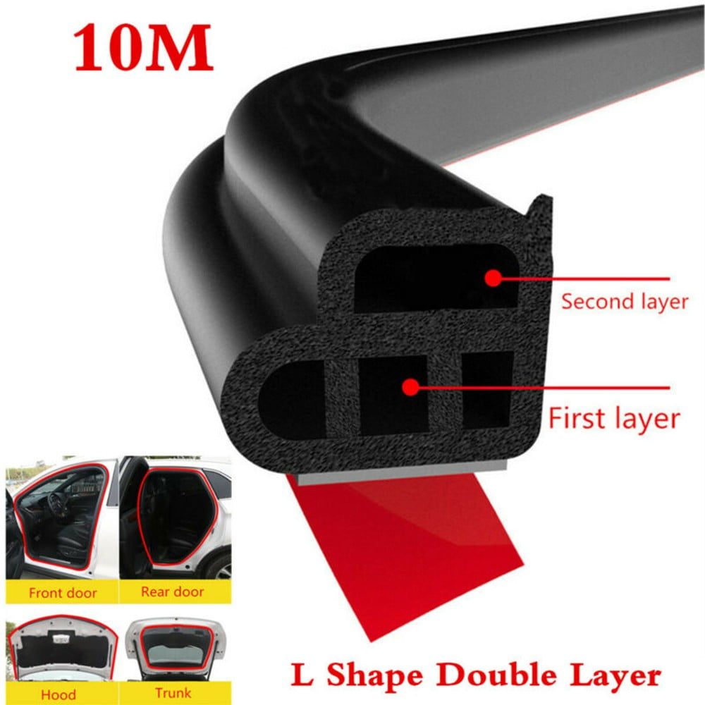 Upgraded 10M Double Layer Seal Strip Car Door Trunk Weather Strip Edge ...