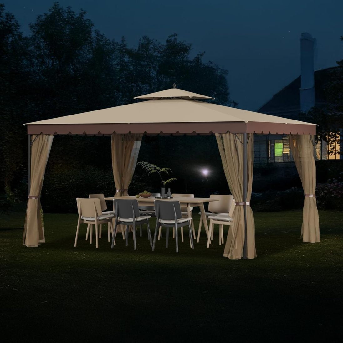 [Upgraded] 10x10 Gazebo with Mosquito Netting,Sturdy Metal Outdoor ...