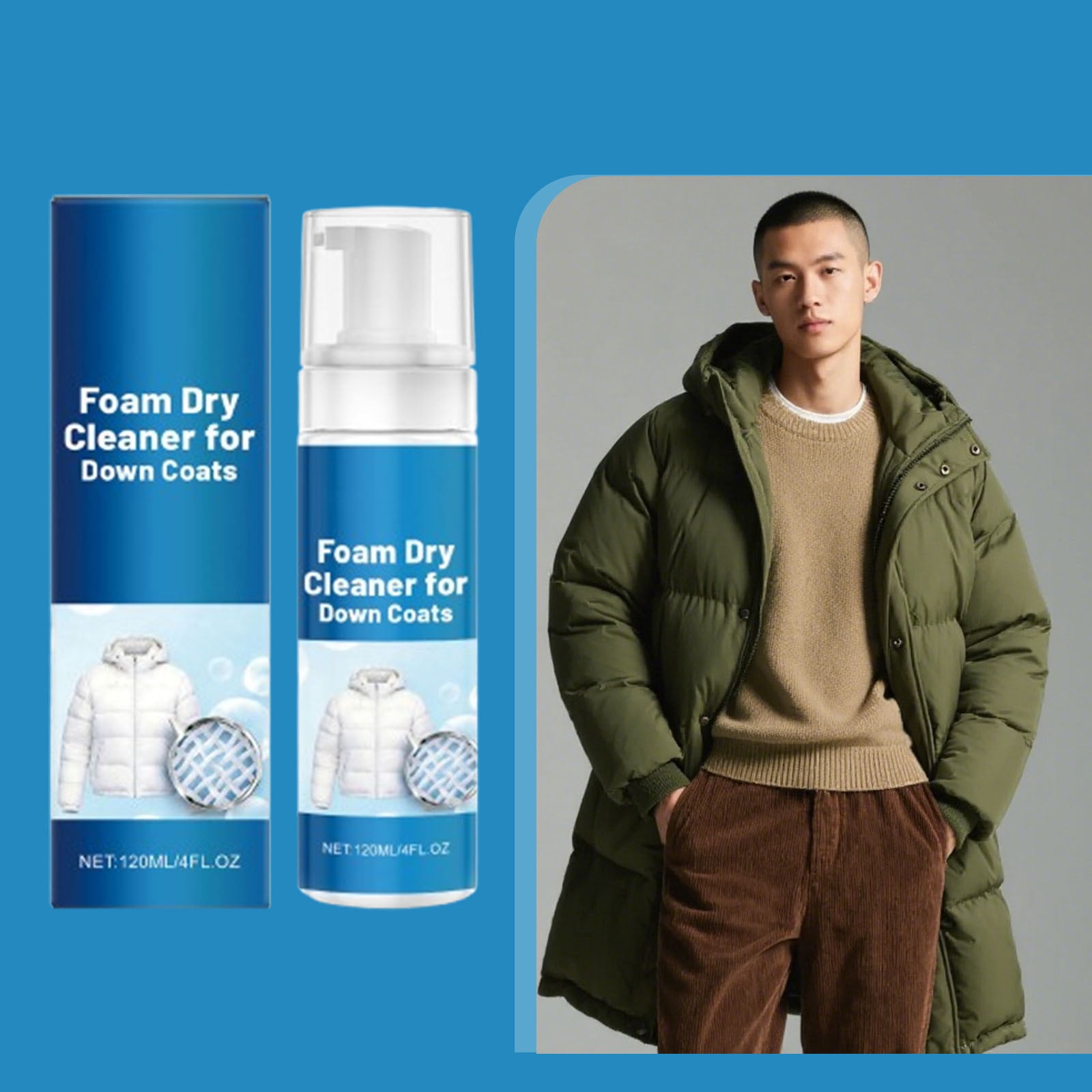 Upgraded 120ml Down-Jacket Foam Dry-Cleaner Gentle Stain Remover For ...