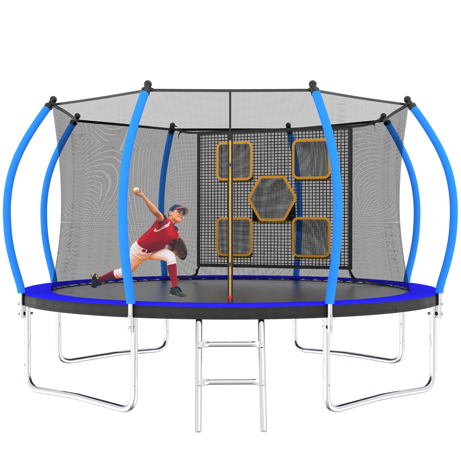 Upgraded 14FT Trampoline Enclosure Net, Large Outdoor Pumpkin ...
