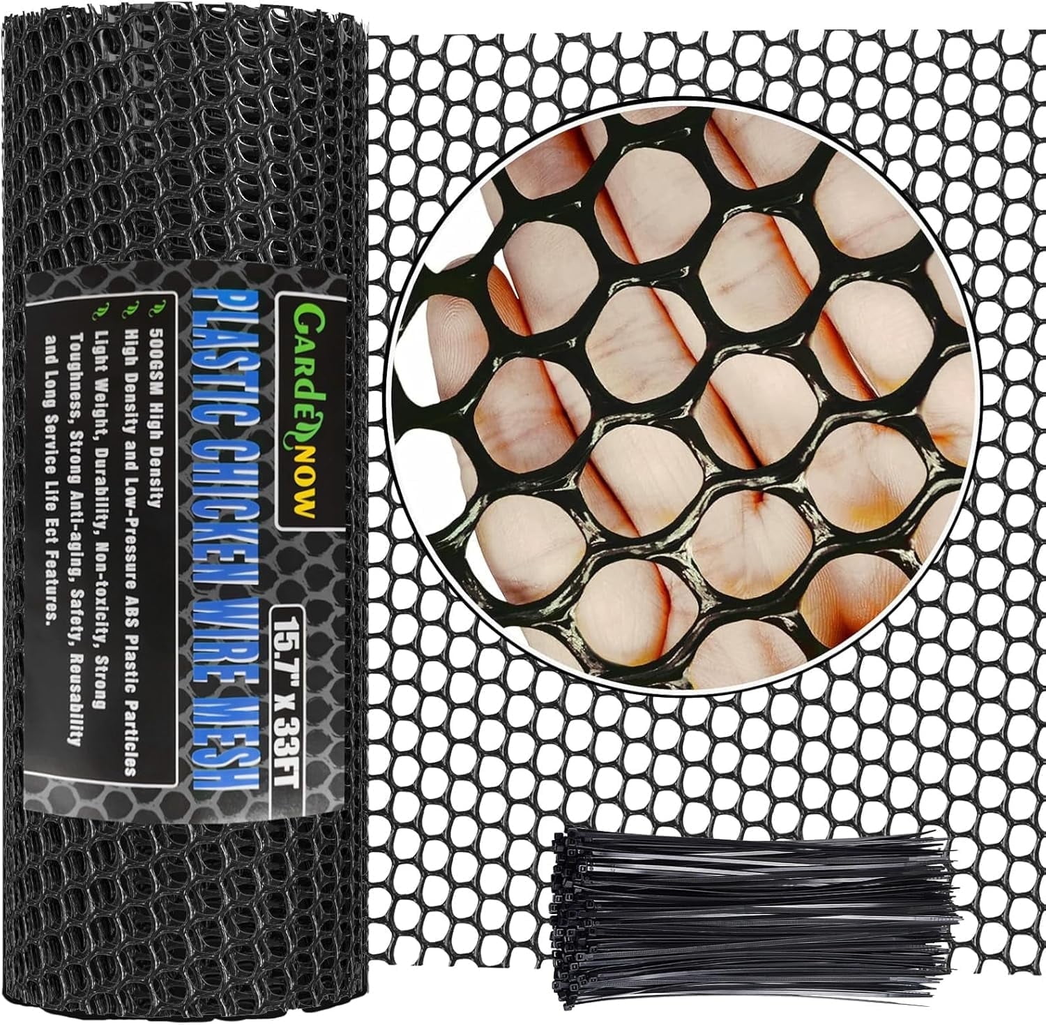 Upgraded 15.7IN x 33FT ABS Chicken Wire Mesh, Poultry Fencing ...