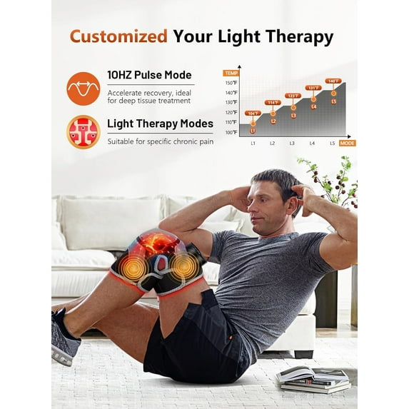 Upgraded 2.0 Red Light Therapy Knee Brace - Knee Massager with 4 ...
