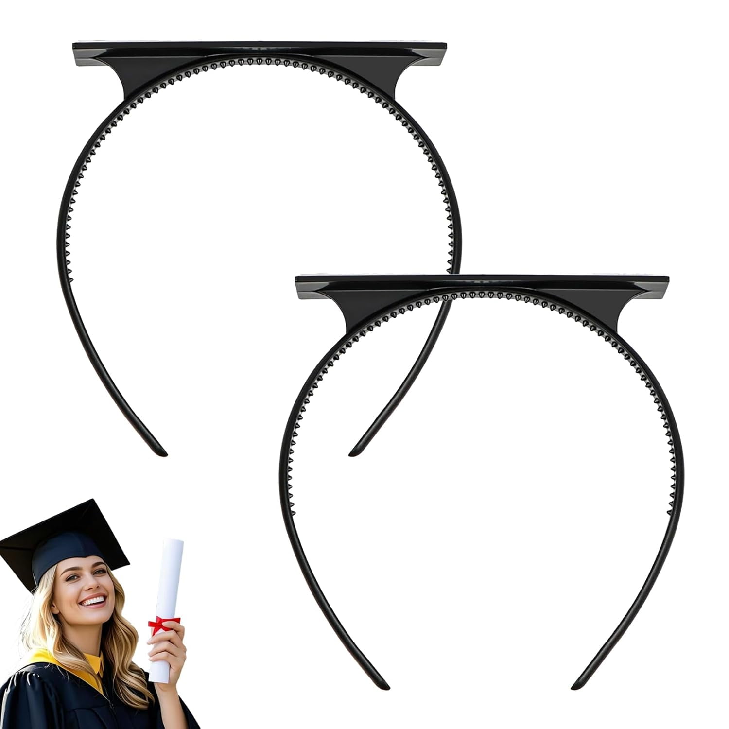 Upgraded 2-Pack Graduation-Cap Headband - Secures Your Hair Style ...