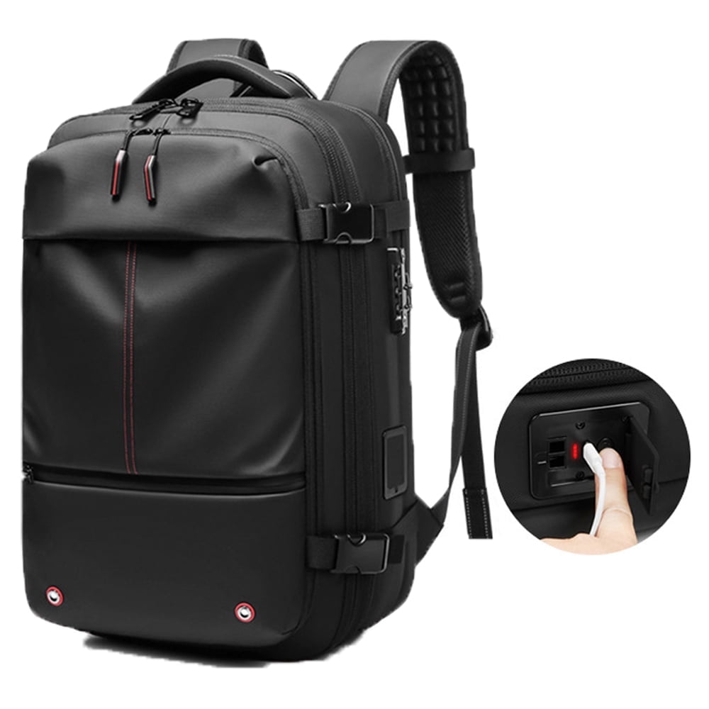 Upgraded 2-in-1 Vacuum Travel Backpack, 60 Liter Expandable Vacuum Compression Rucksack, Blue ...