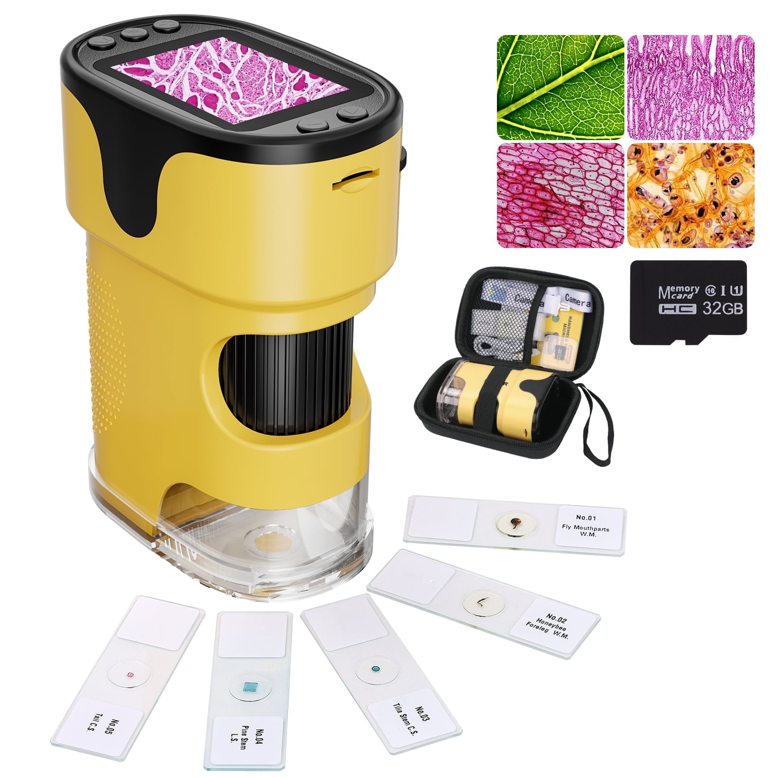 Free Shipping! Upgraded 200x-1000x Pocket Microscope for Kids Adults ...