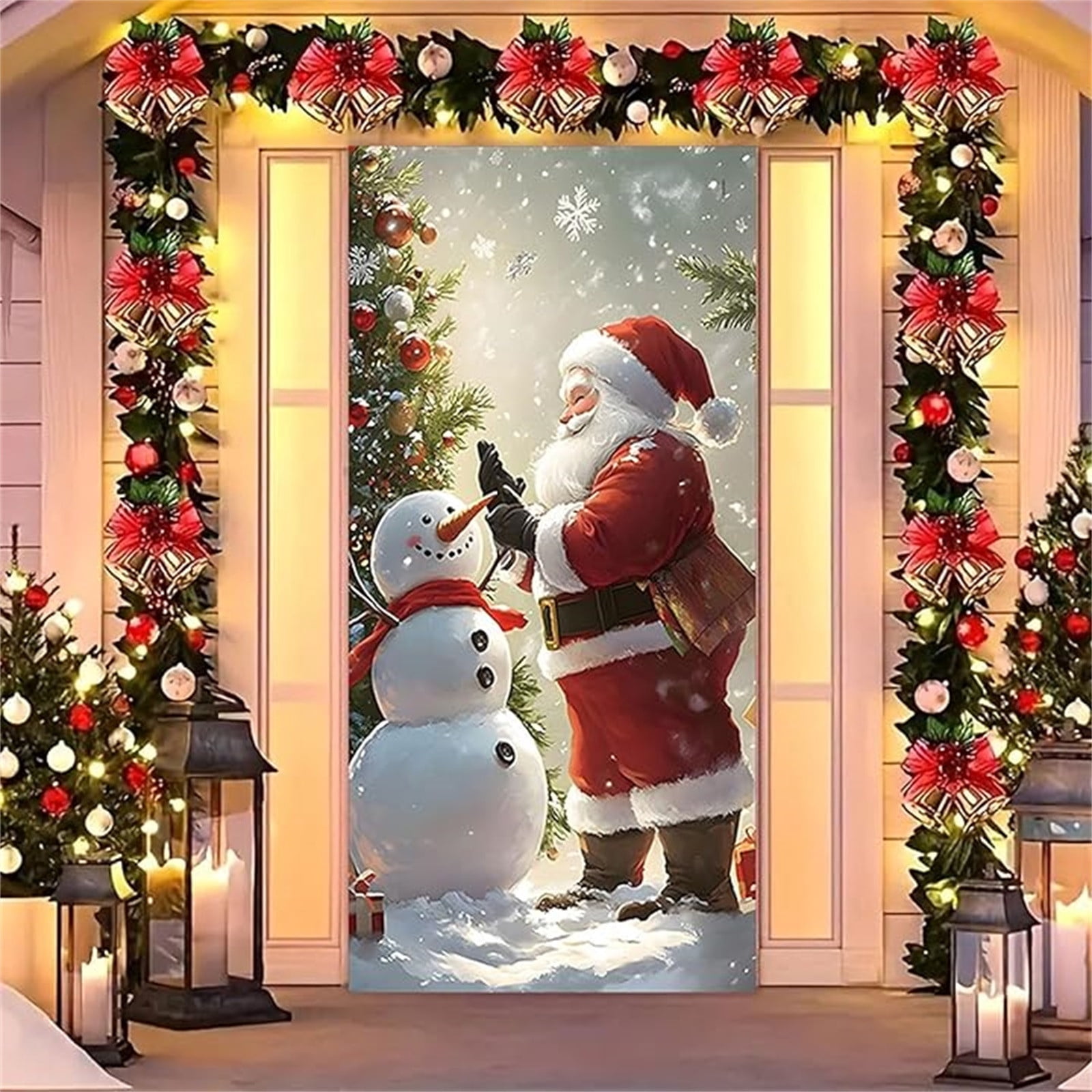 Upgraded 2025 Christmas And Halloween Front Door Decoration Christmas ...