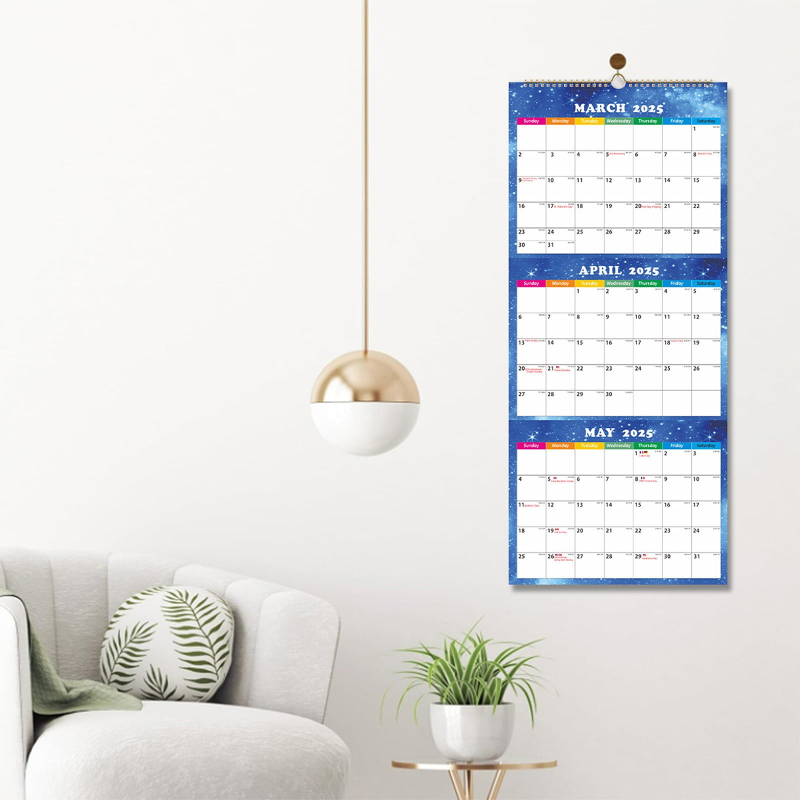 Upgraded 2025 Wall Calendar 16 Months Hanging Monthly Calendar From Dec ...