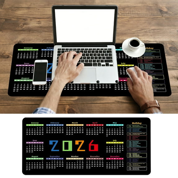 Upgraded 2026 Calendar Mouse Pad Compact Desk Mat For Office Use ...