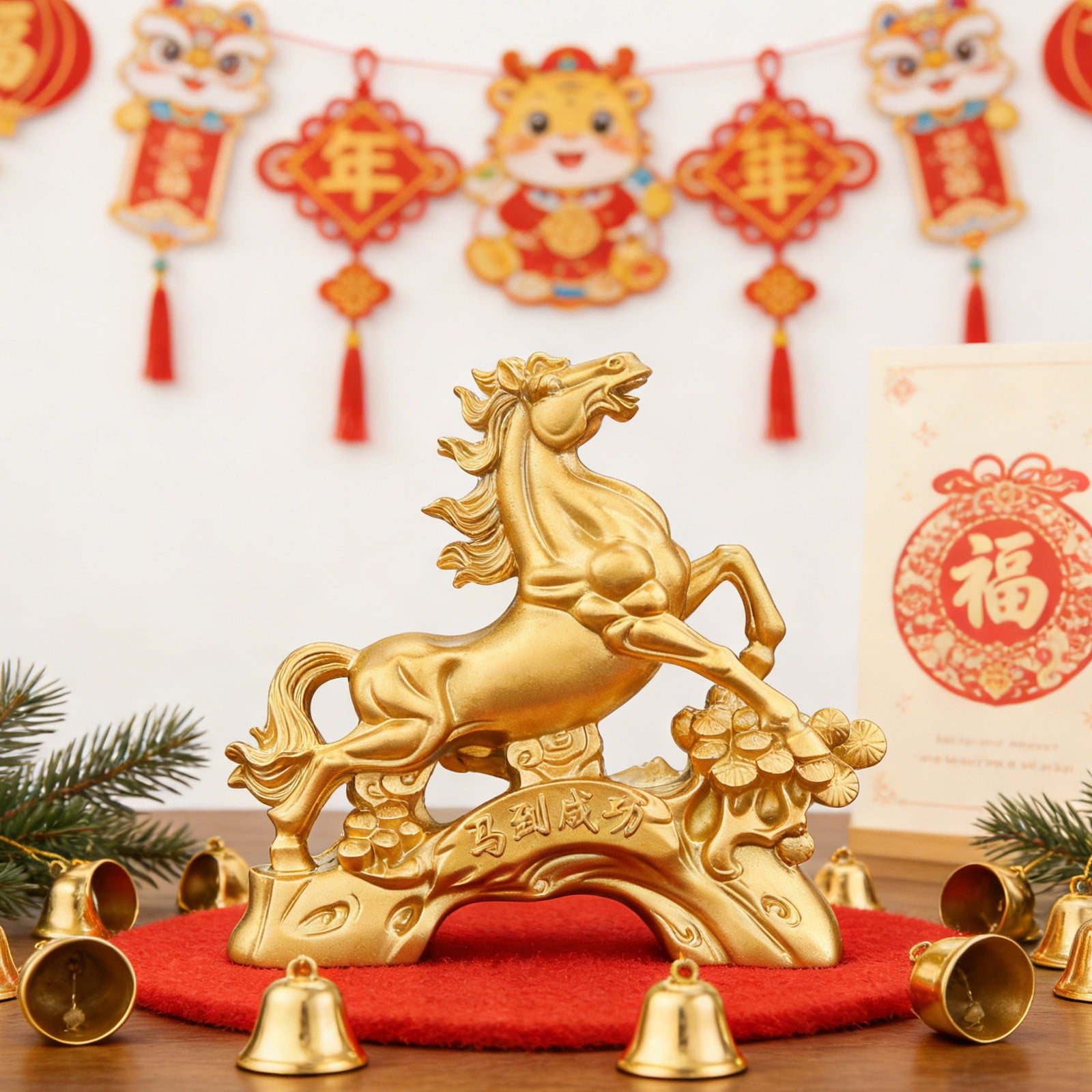 Upgraded 2026 Feng Shui Chinese Zodiacs Year Golden Resin Collectible ...