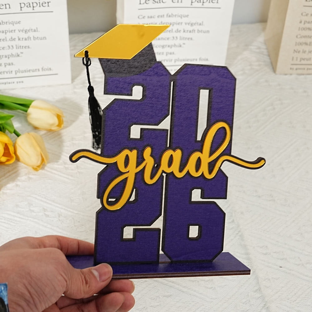 Upgraded 2026 Graduation Season Wooden Tabletop Holiday Decorative ...