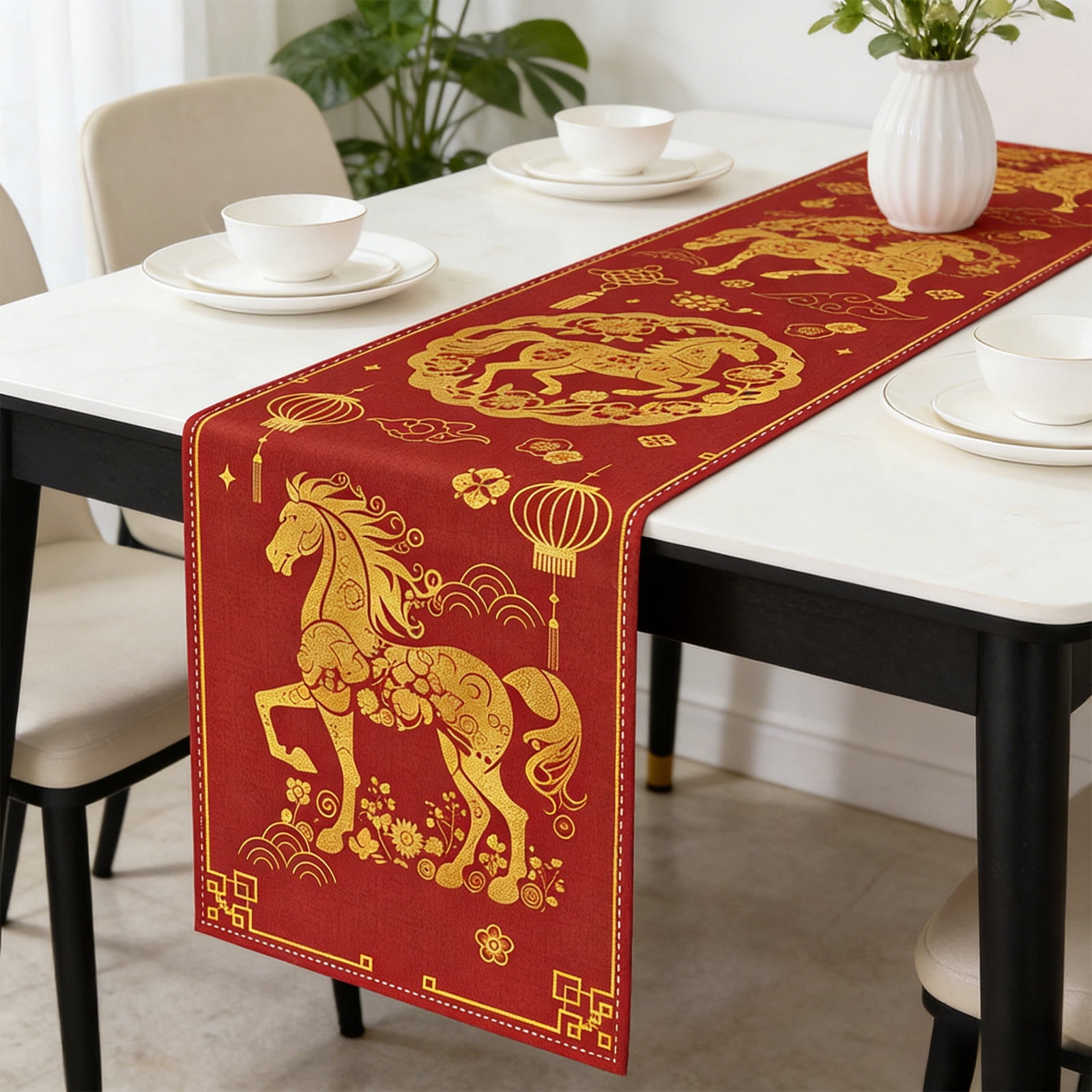 Upgraded 2026 Year Of The Horses Table Runner Exquisite Festive Party ...