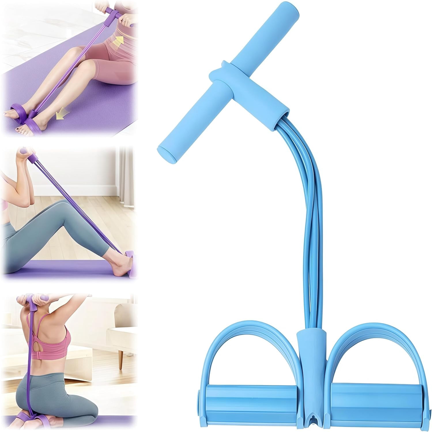 Upgraded 21 Fitness Resistance Bands-4 Tube Pedal Ankle Puller, 2025 ...