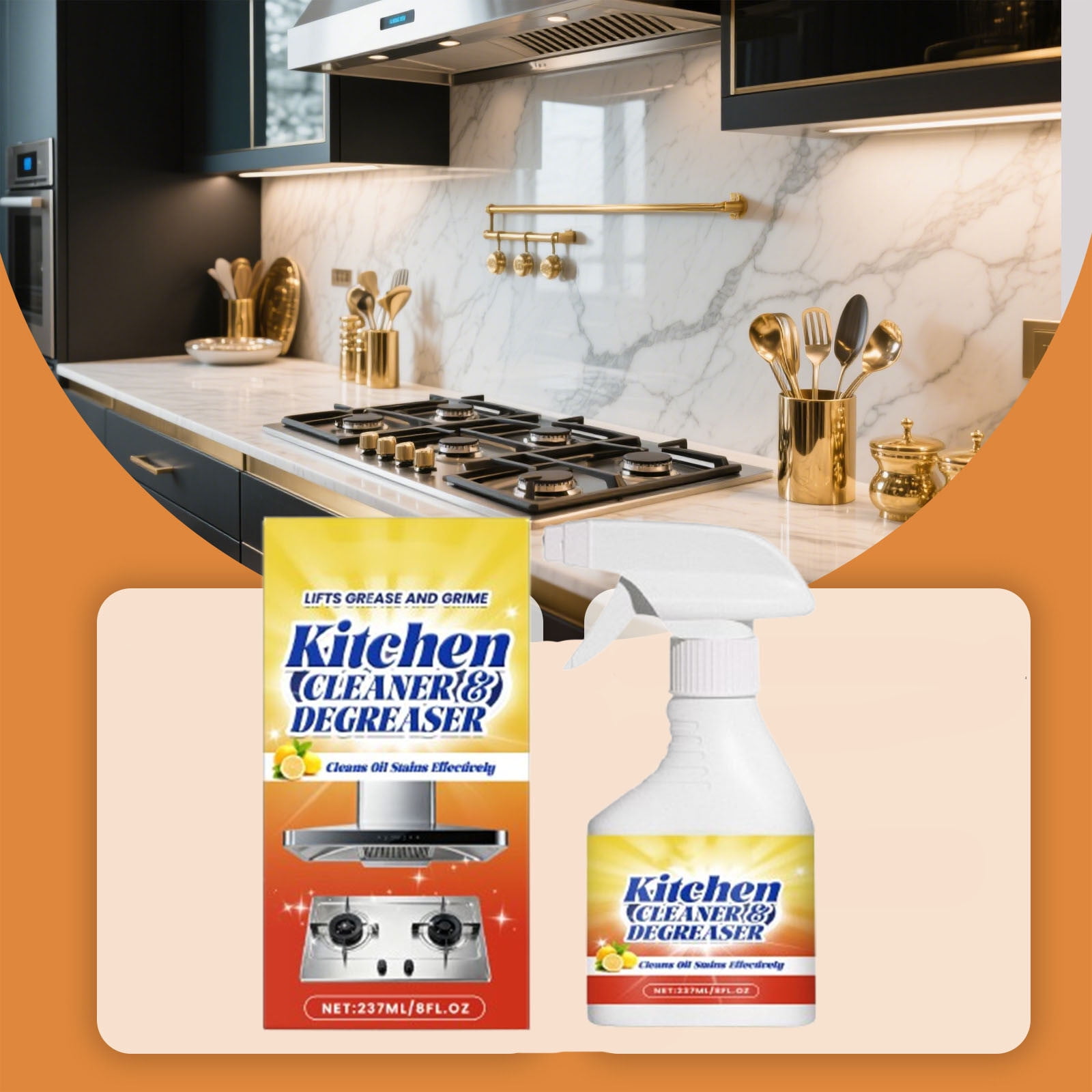 Upgraded 237ml Kitchen Degreasing Foam Spray Powerful Foam Formulas For ...
