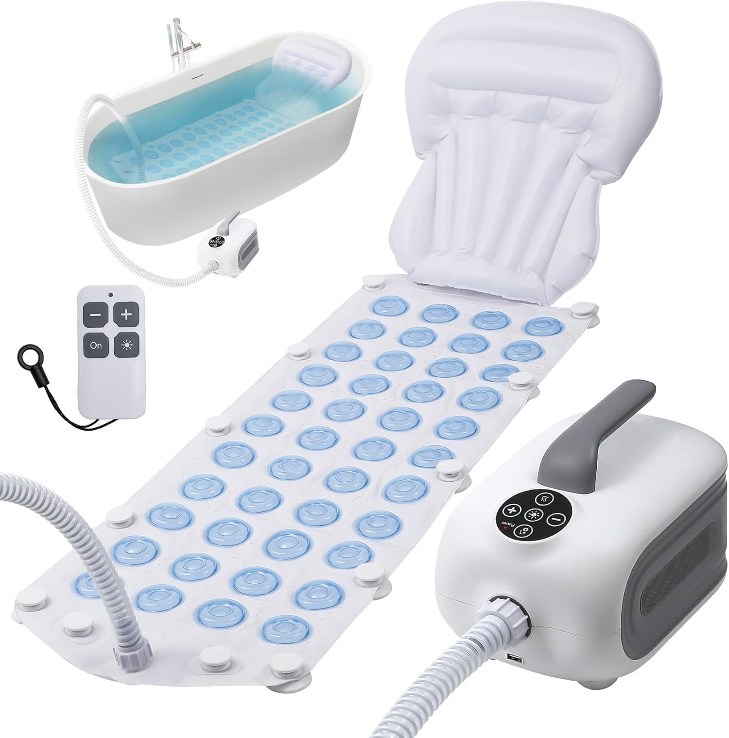 Upgraded 3.0 Bathtub ,Bubble Bath Mat-Portable Bathtub Mat - Electric ...