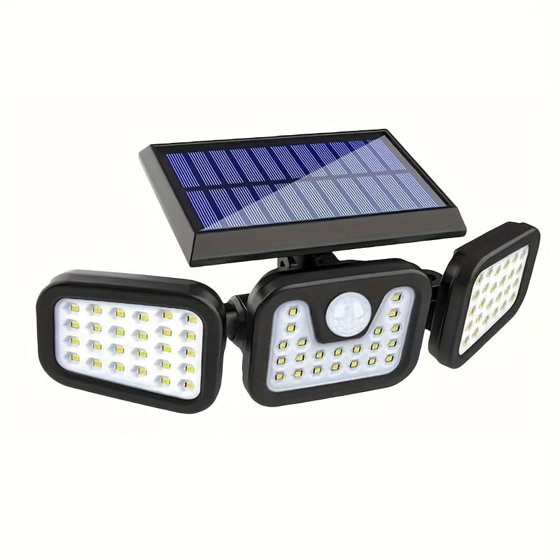 Upgraded 3-Head Outdoor Solar Security Light - 500-800 LED, Motion ...