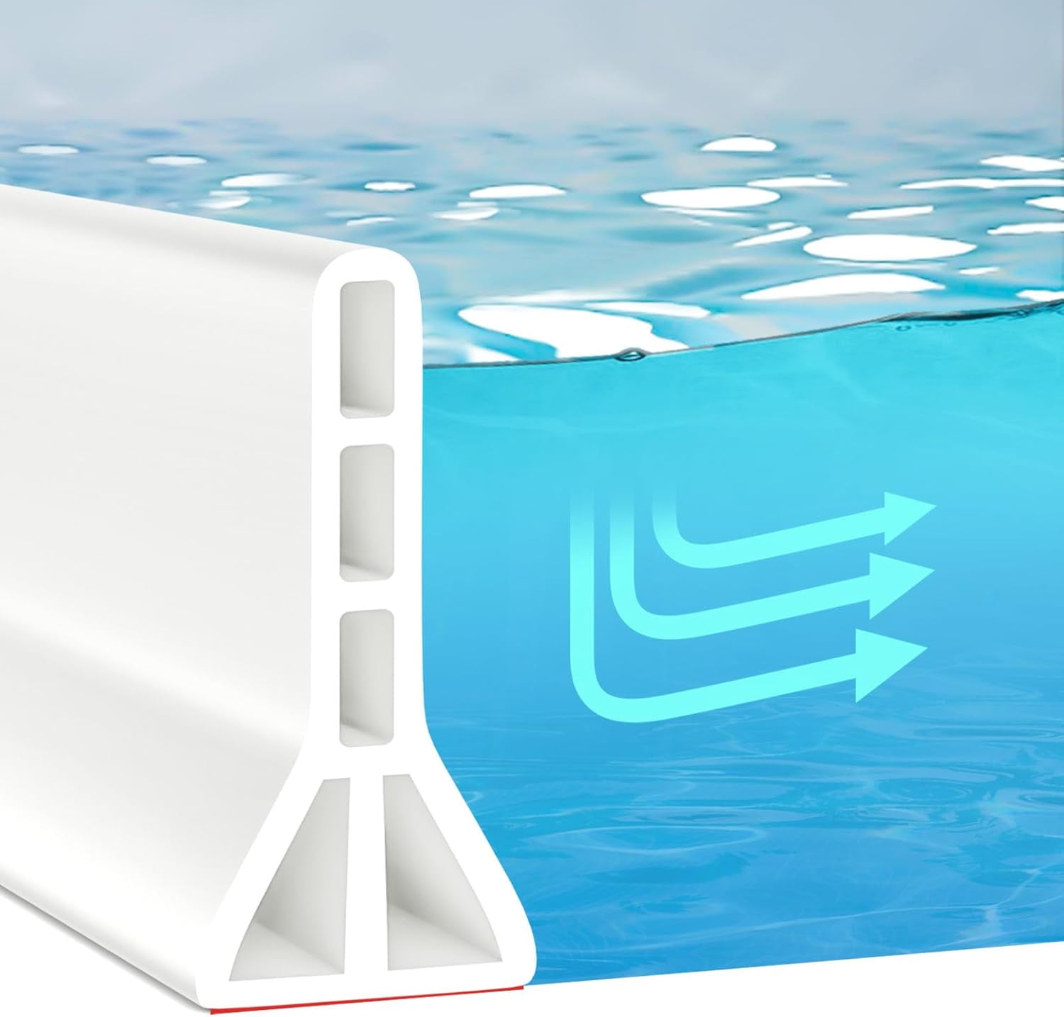 (Upgraded) 3" High Shower Threshold Water Dam 67 Inch Collapsible ...