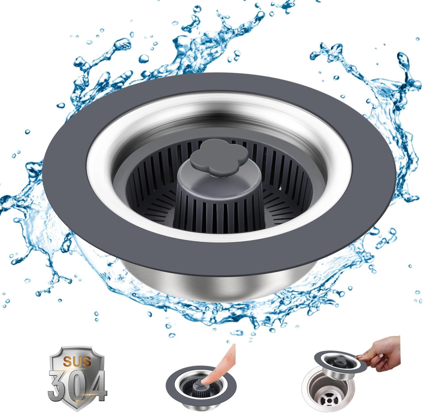 Upgraded 3 in 1 Kitchen Sink Drain Strainer | 2024 New Upgraded Sink ...