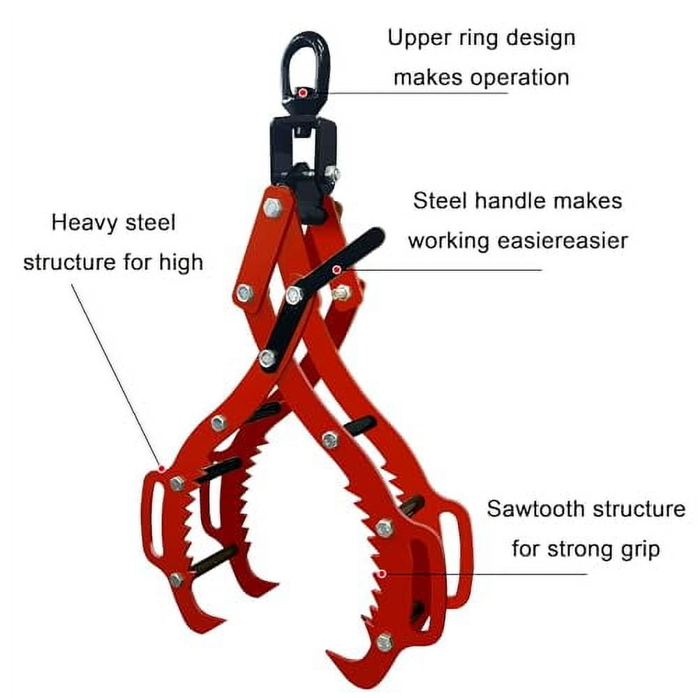 Upgraded 32 inch Timber Claw Hooks with Operating Handle, Heavy Duty 4 ...