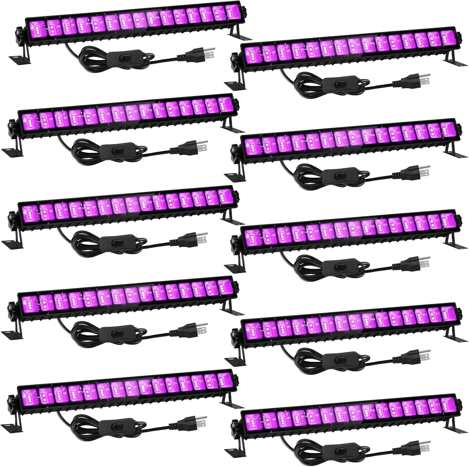 Upgraded 36W LED Black Light Bar, Premium Flood Light with Plug+Switch+ ...