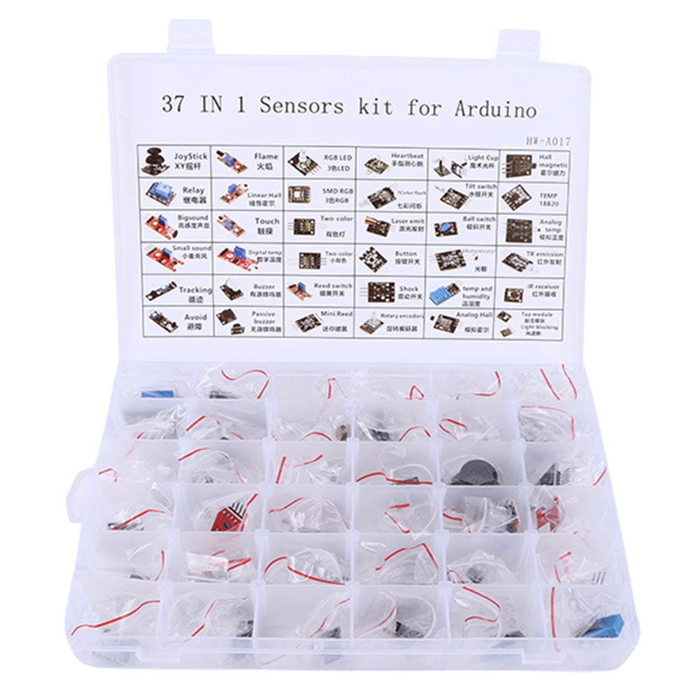 Upgraded 37 in 1 Sensor Modules Kit Compatible with Arduino IDE UNO R3 MEGA Nano - Walmart.com