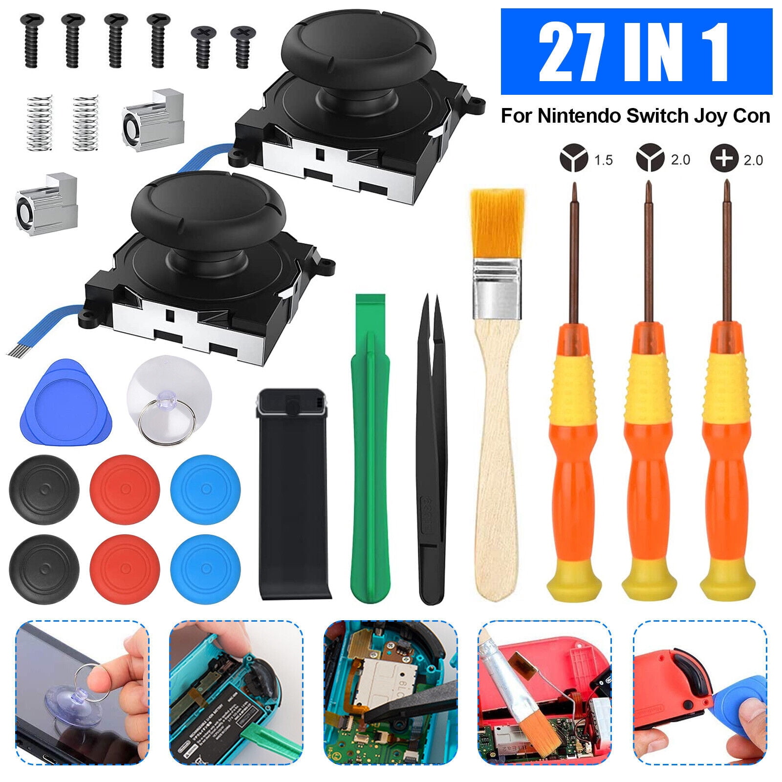 Upgraded 3D Analog Joystick Replacement Repair Kit for Switch Lite Joy ...