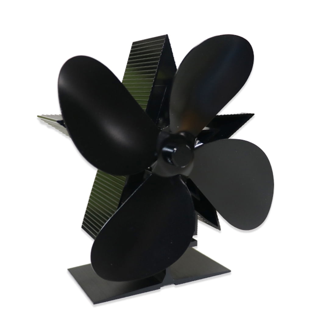Upgraded 4 Blades Heat Powered Fan Quiet Efficient Fan for Pellet Log ...