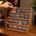 Upgraded 4-Tier Black Wooden Card Display Stand, 1PCS, Card Stands for ...