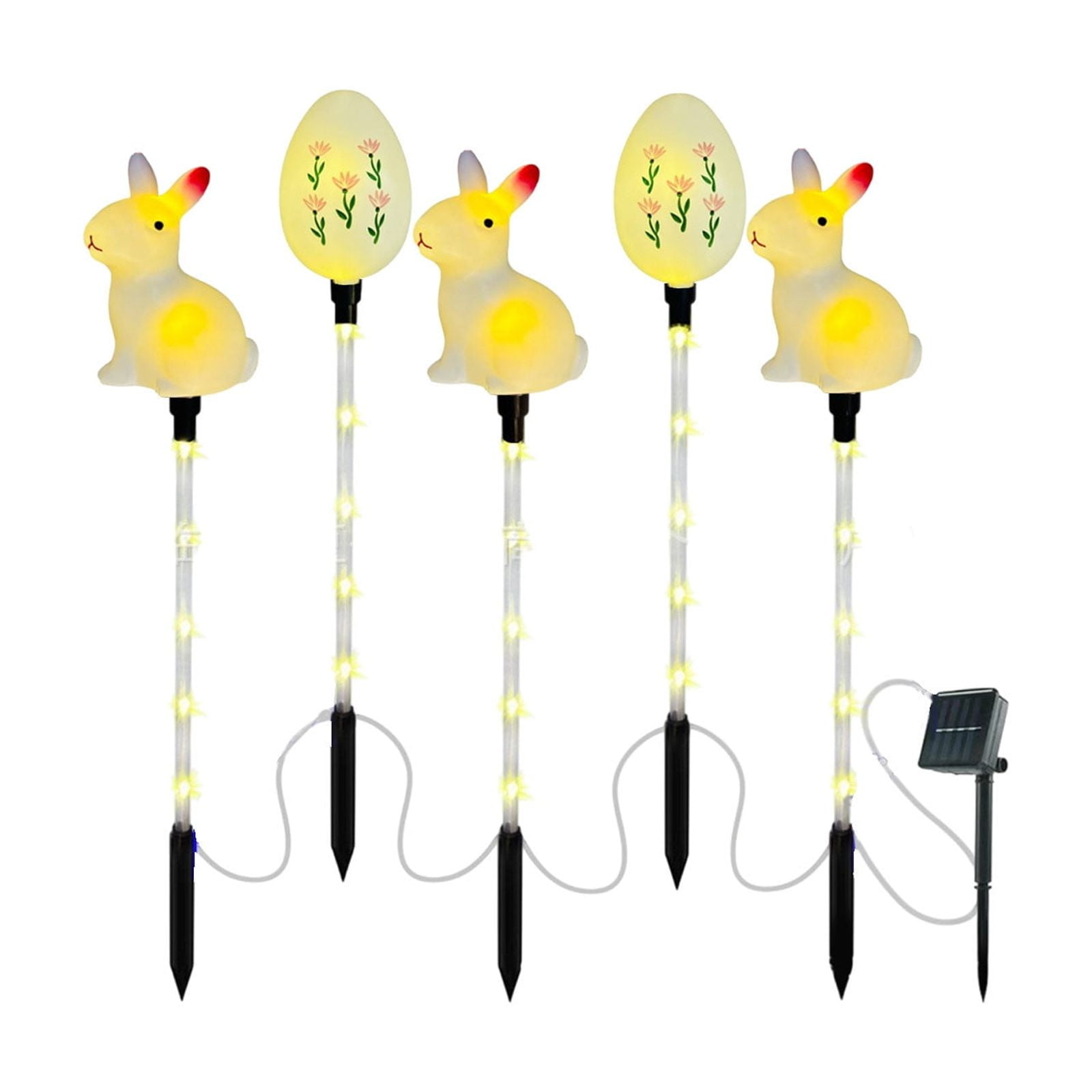 Upgraded 5-Pack Solar Easter Egg Stake Lights for Easter Decorations ...