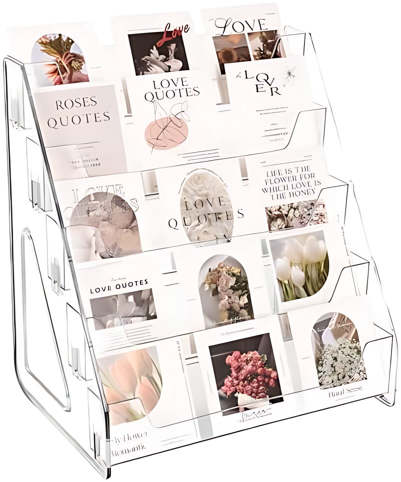 Upgraded 5 Tier Acrylic Card Display Stand, Clear Display for Greeting ...
