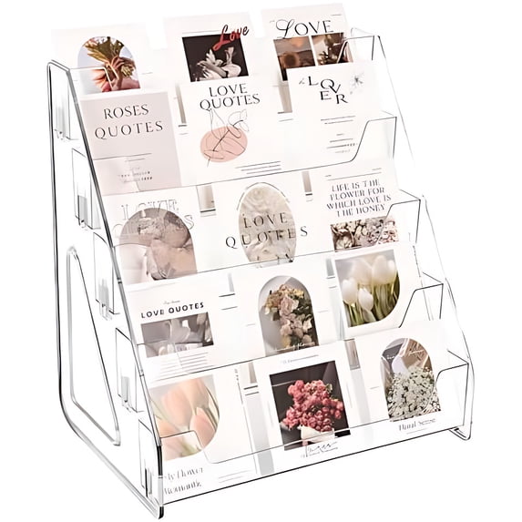 Upgraded 5 Tier Acrylic Card Display Stand, Clear Display for Greeting ...