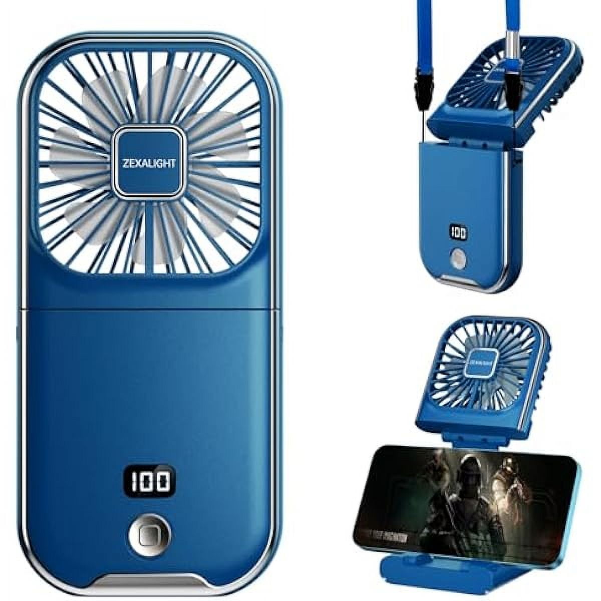 Upgraded 5-in-1 Portable Handheld Fan, Necklace Fan, Mini Desk Fan ...