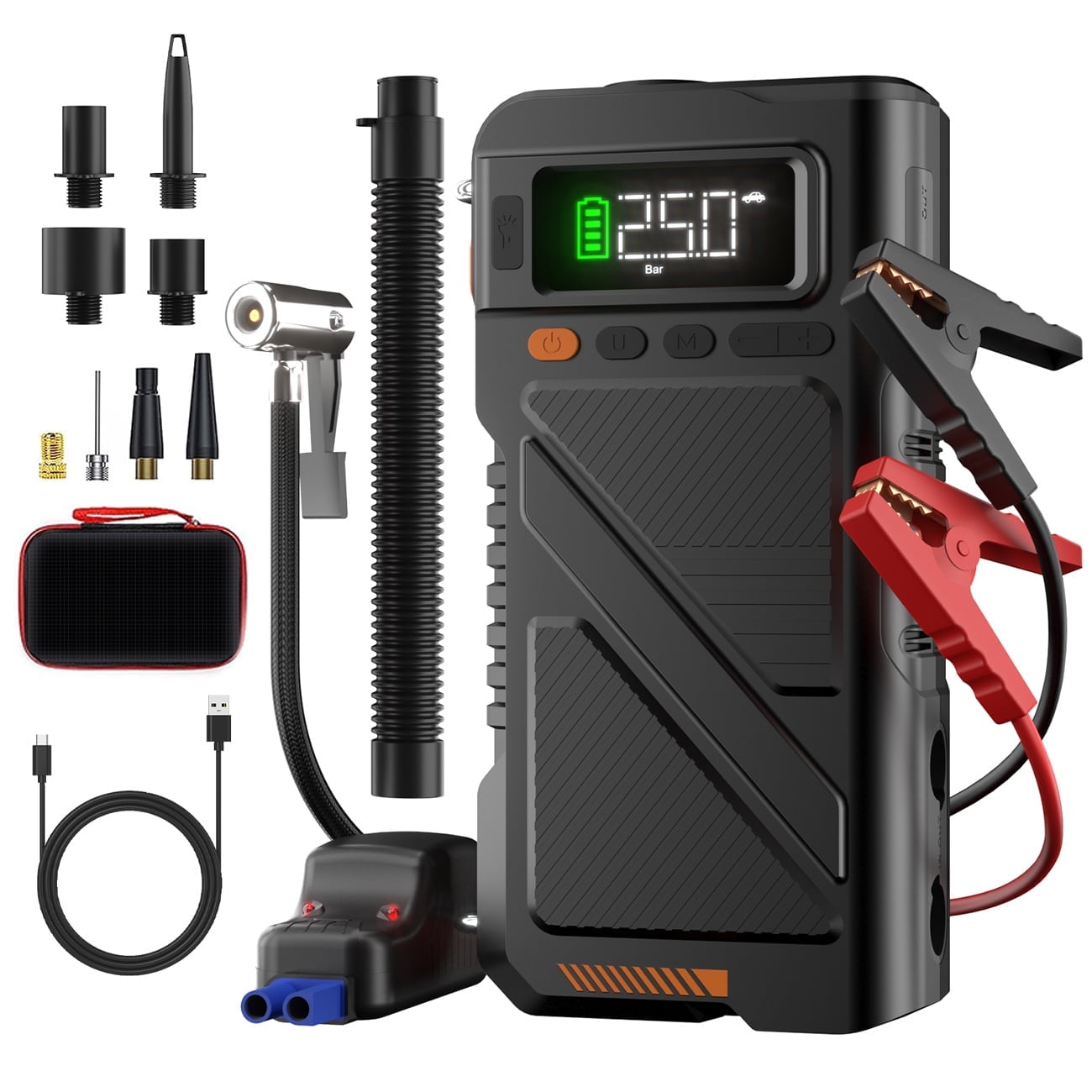 Geeneu Upgraded 5000A Jump Starter with Air Inflator & Deflator ...
